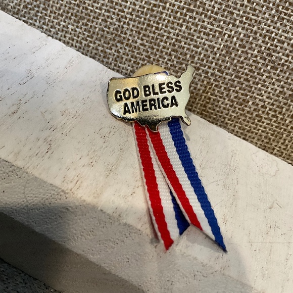 No Brand | Accessories | Vintage God Bless America Gold Lapel Pin With ...